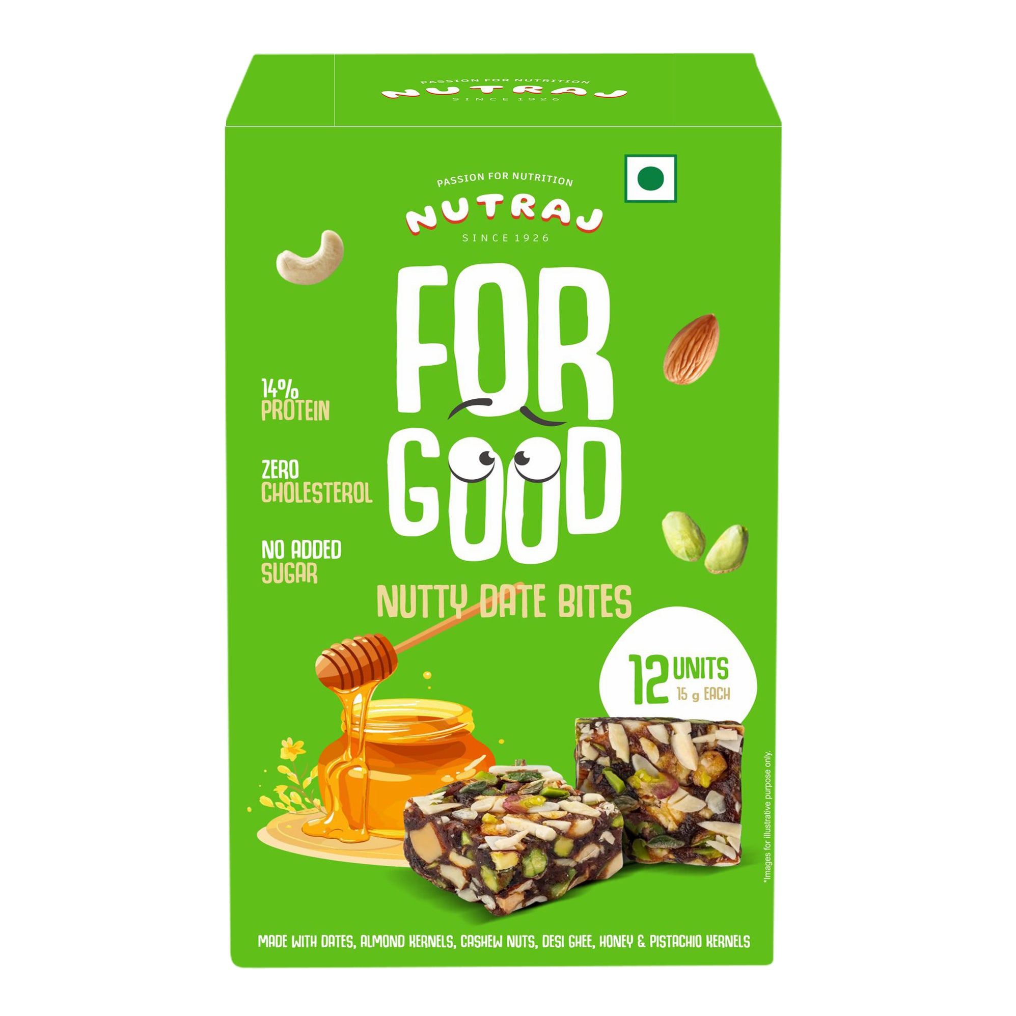 Nutraj For Good Nutty Date Bites 180g (15g x 12 Pieces)