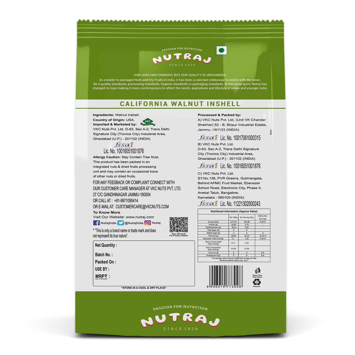 Buy 100% Natural California Walnuts Inshell - NUTRAJ