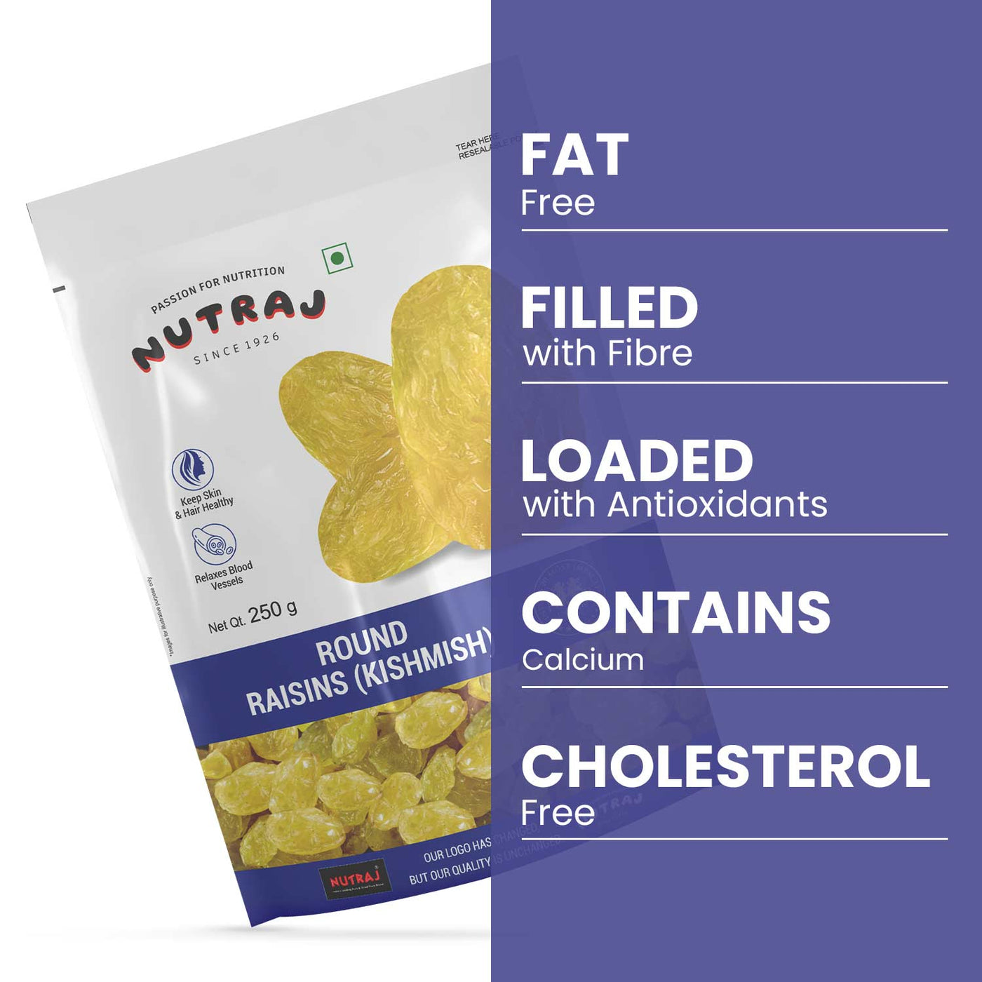Buy Nutraj Round Raisin 250gm Online at Best Price - Kismis/Kishmish