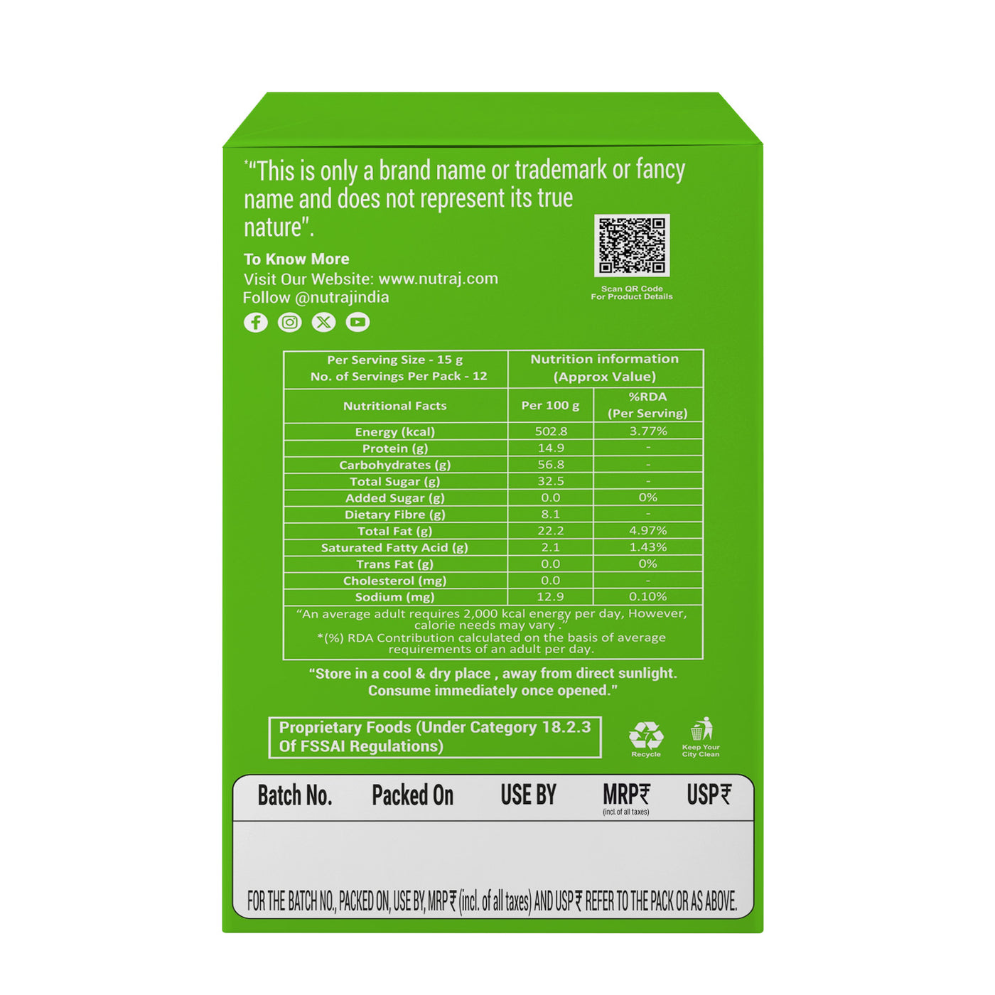 Nutraj For Good Nutty Date Bites 180g (15g x 12 Pieces)