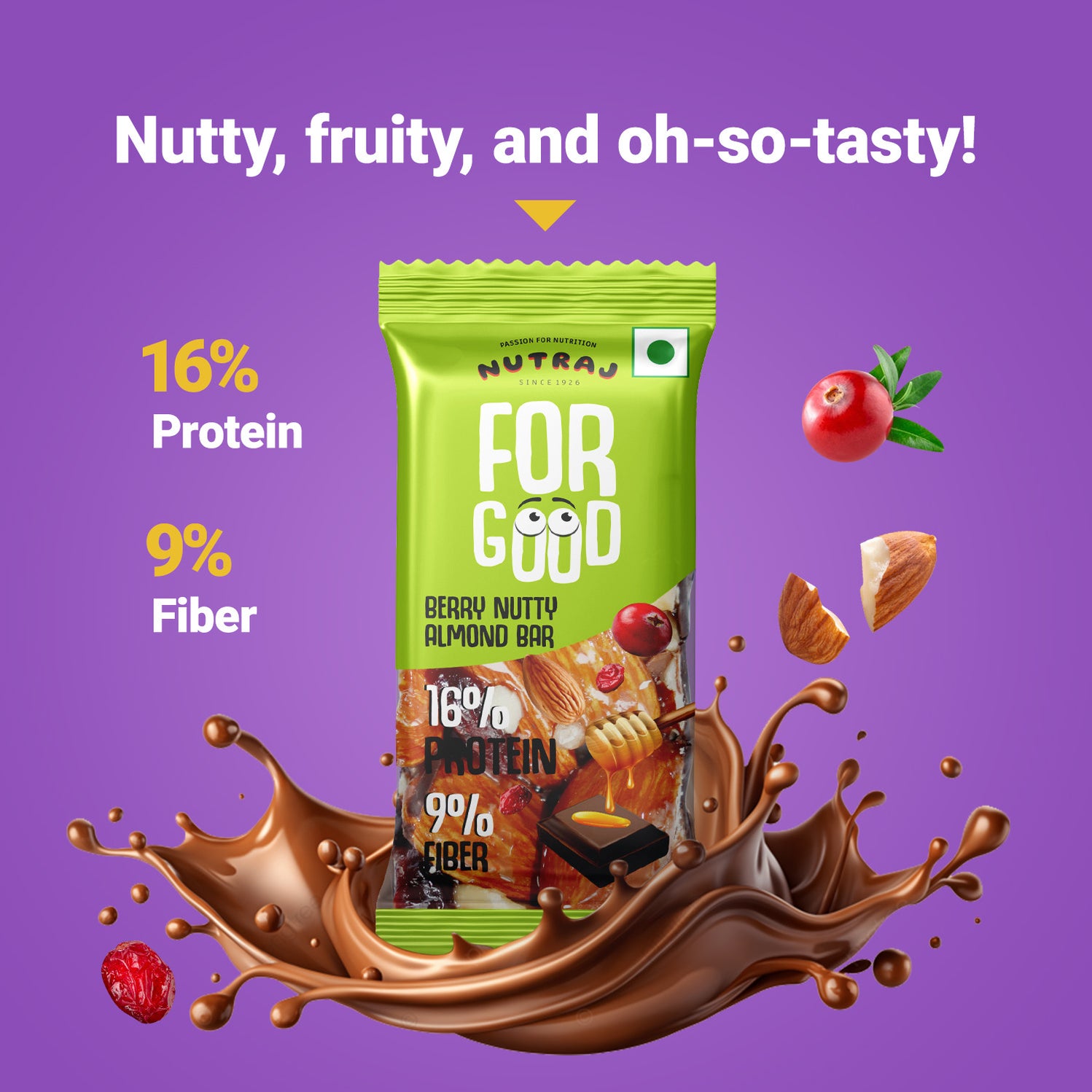 Nutraj For Good Daily Nutrition Protein Energy Nut Bar 100g (25g x 4 B