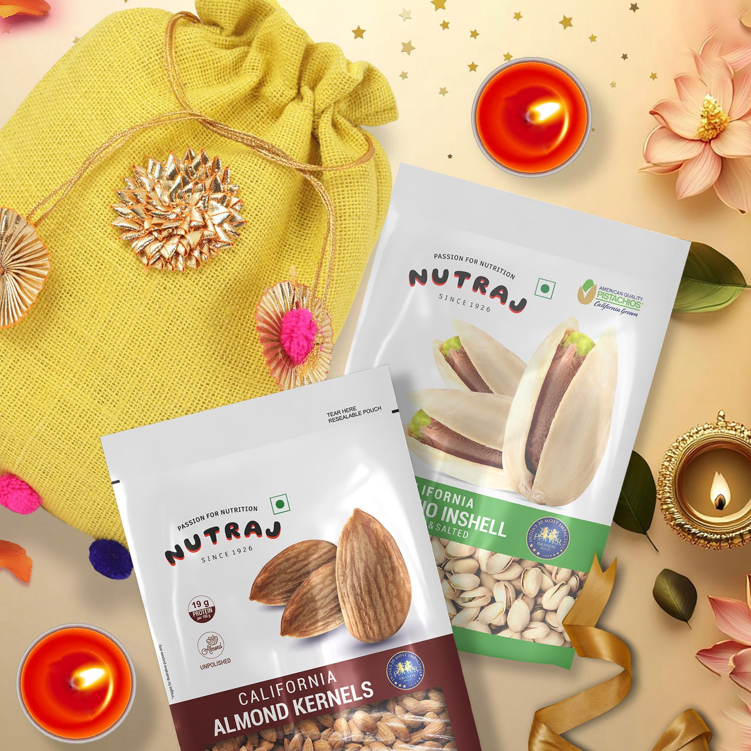 Buy and Send Diwali Dry Fruits Gift Hampers Online from Nutraj