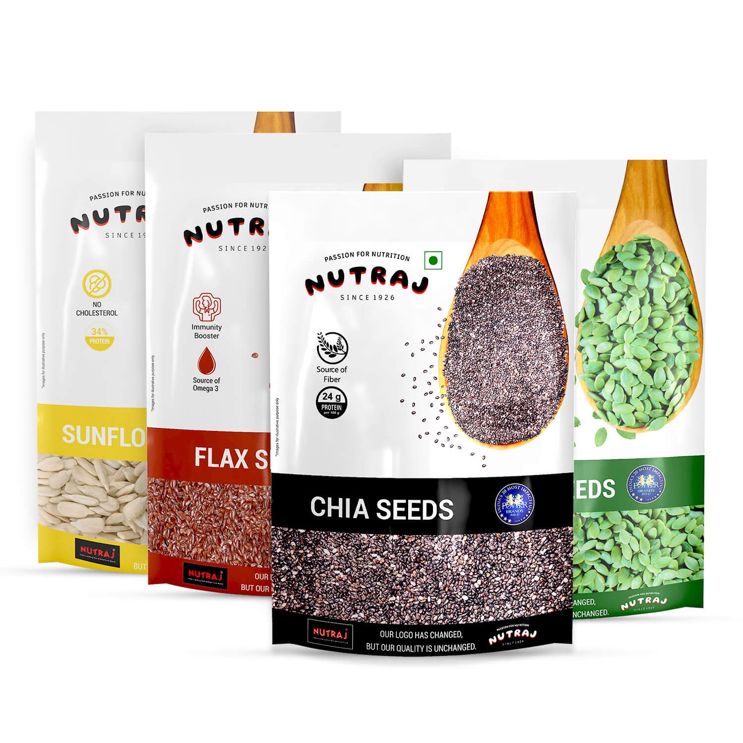 Nutraj Seeds 800g Combo - Pack of 4 (Pumpkin Seeds 200g, Chia Seeds 20
