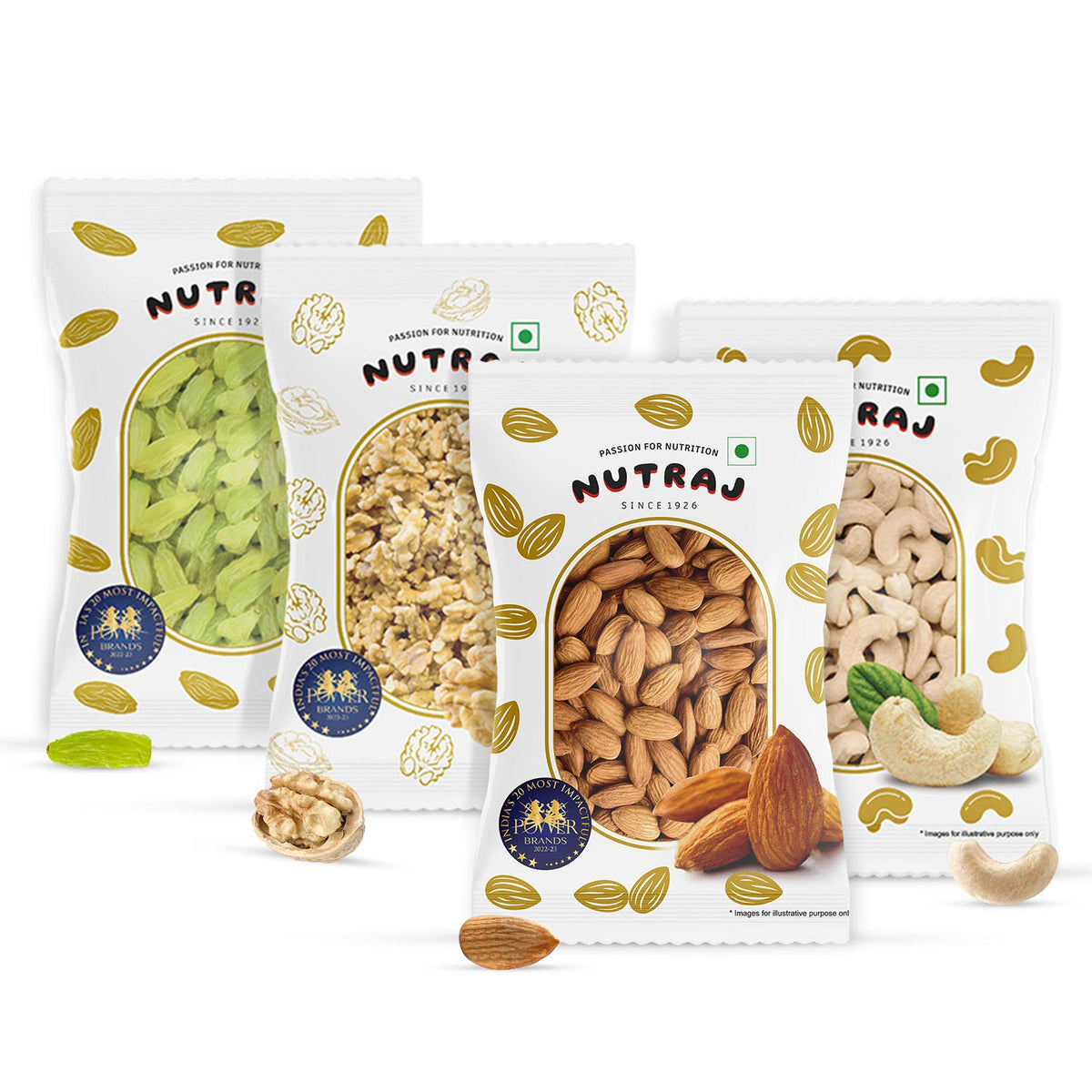 Nutraj Dry Fruit Combo Pack 400gm - Almond, Cashews, Raisin, Walnut Ke