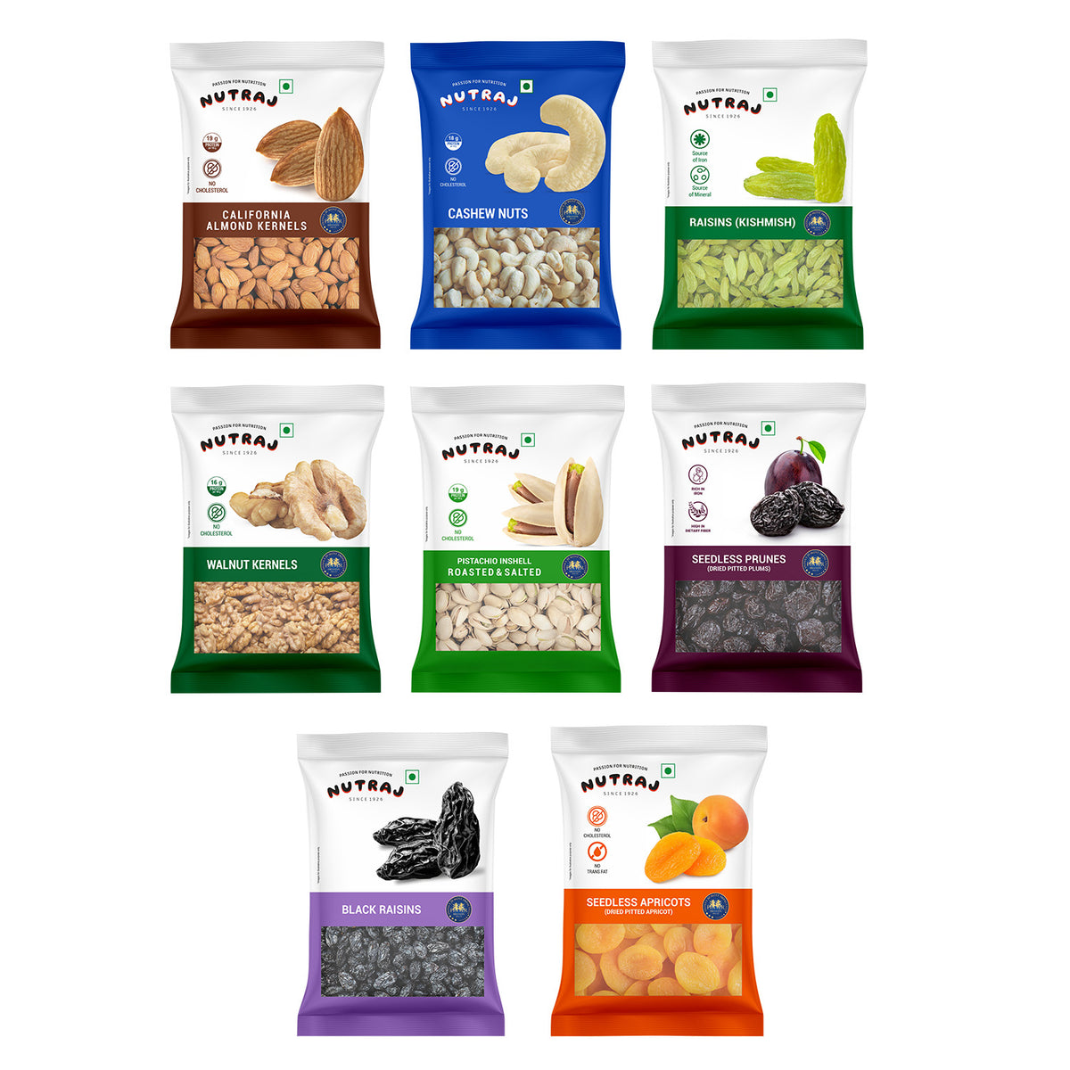 Nutraj Dry Fruits Combo Pack 800gm - Pistachios, Almond, Cashew, Black