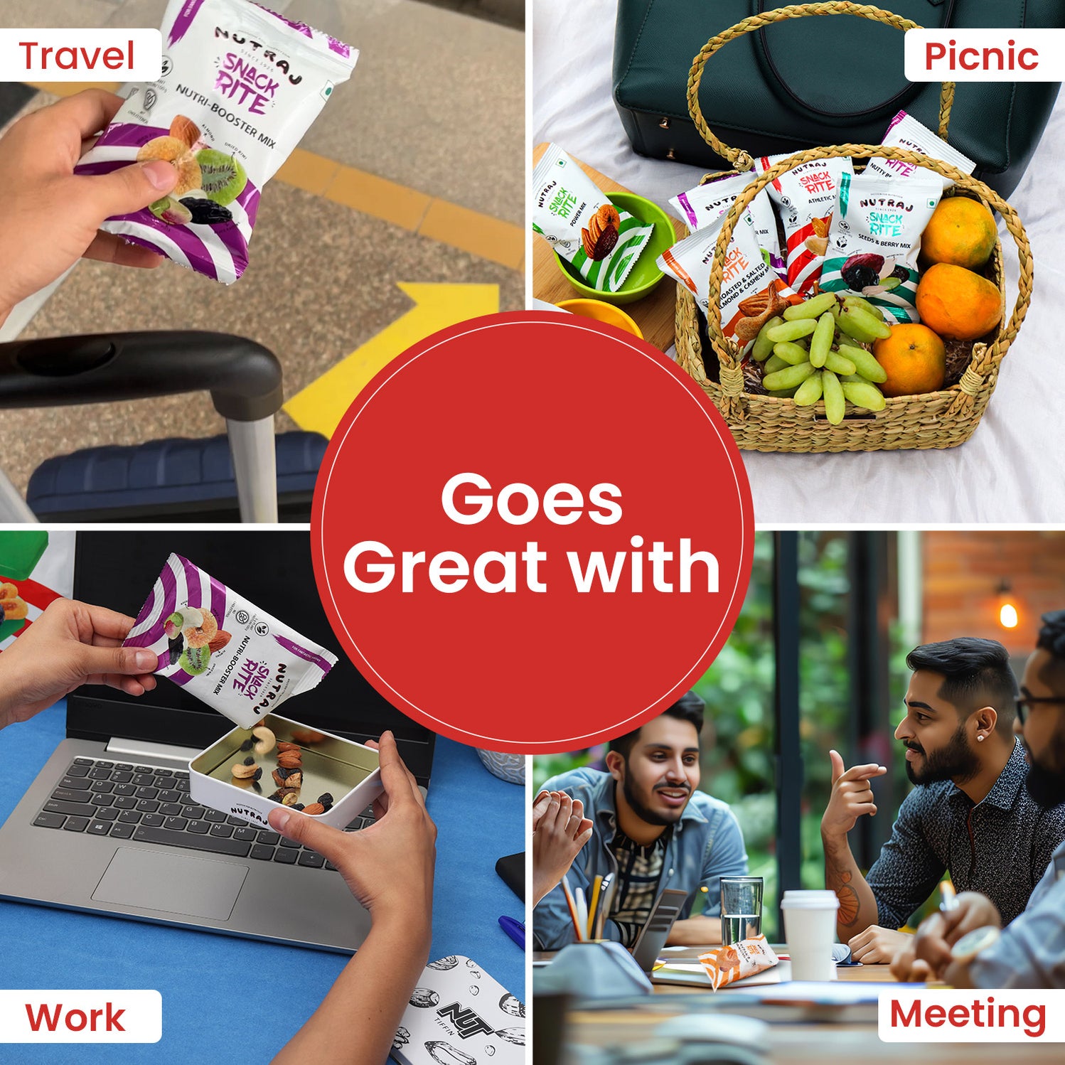 Nutraj Snackrite Trail Mix Combo: 21 Pouches, 7 Varieties + FREE Nut T