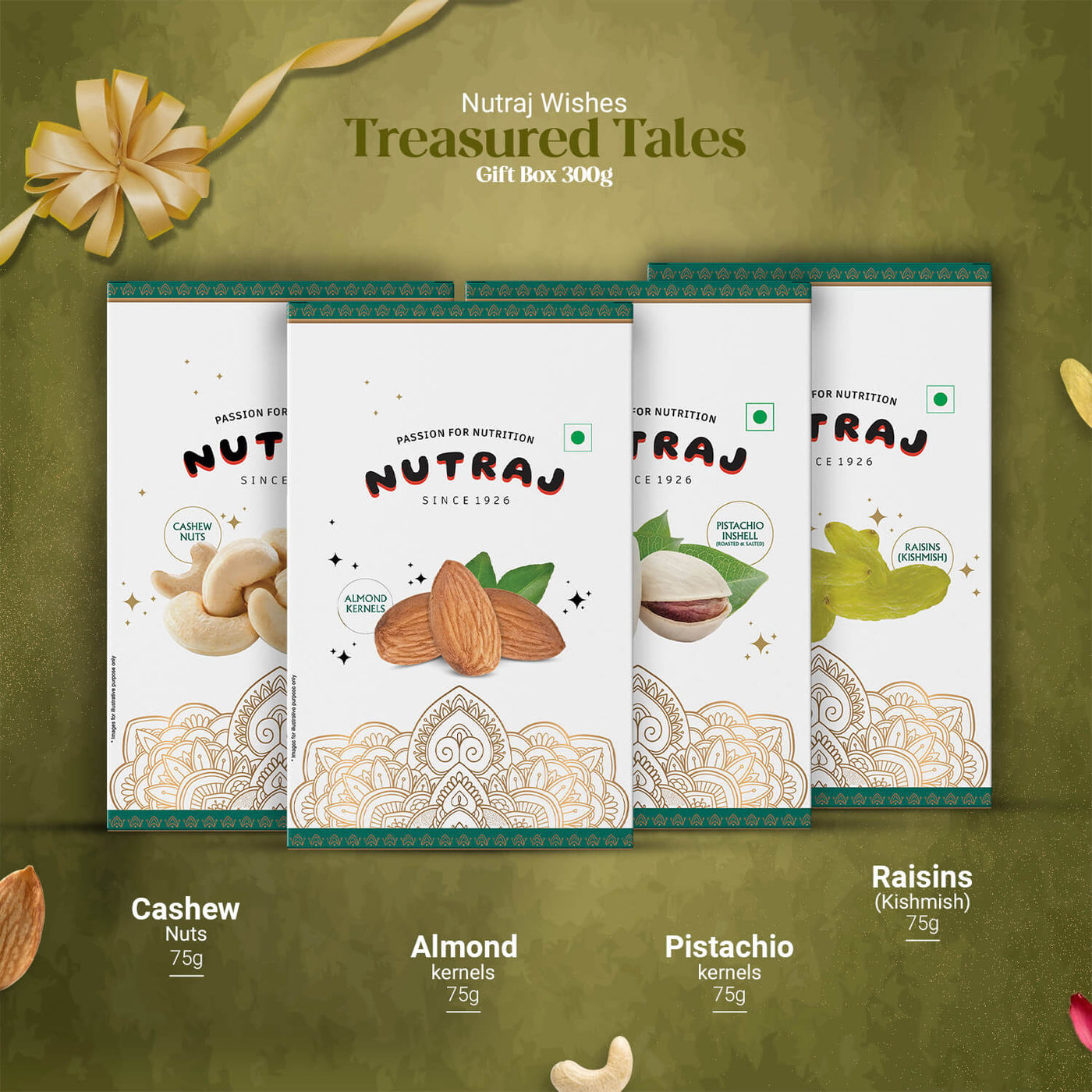 Nutraj Wishes Treasured Tales Gift Box 300g Diwali Gift Box | GB-84