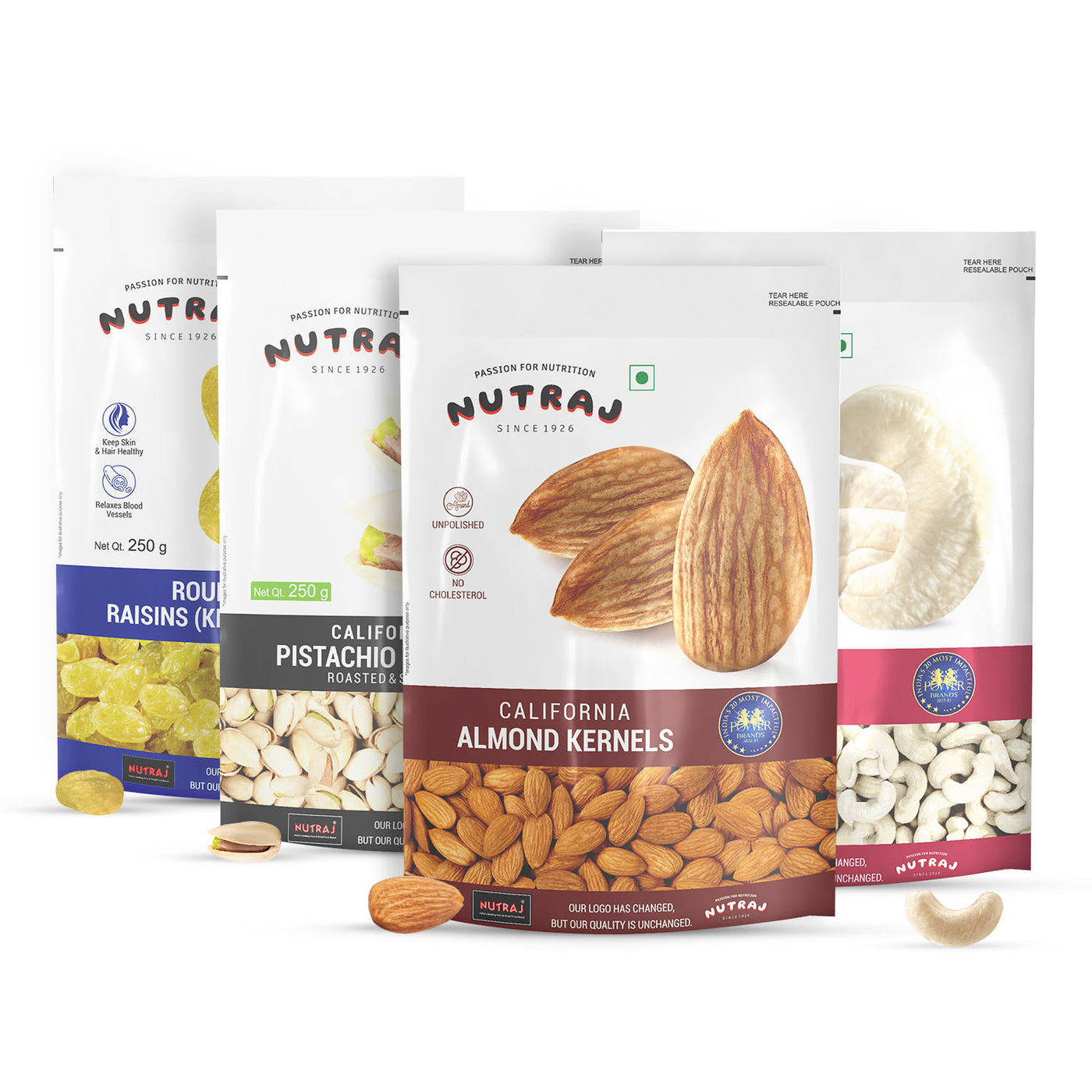 Nutraj Daily Needs Dry Fruits Pack 1kg (Almonds 250g, Cashews 250gm, P