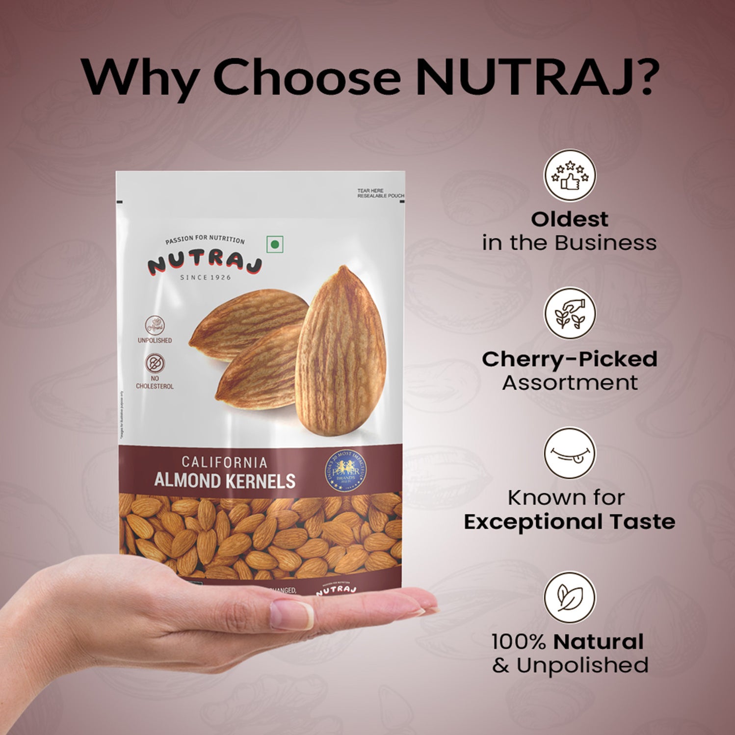 Nutraj Californian 250gm Almonds (Badam) Dry Fruit Nuts Price